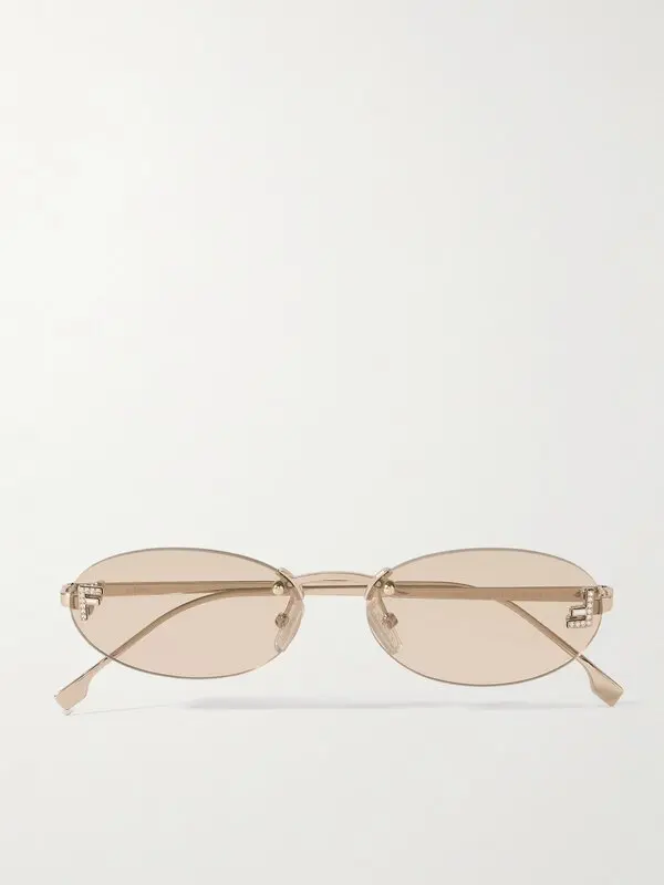Fendi Rimless Oval Sunglasses - Rose Gold