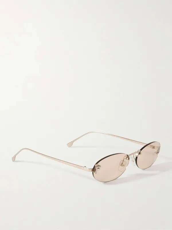Fendi Rimless Oval Sunglasses - Rose Gold