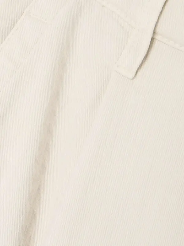 Brunello Cucinelli Cotton-blend Twill Tapered Trousers - Ecru