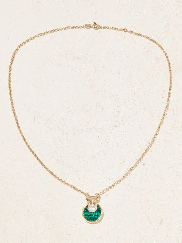 L’ATELIER NAWBAR Circus Moon Small 18-karat Gold Multi-stone Necklace