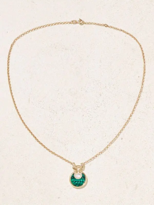L’ATELIER NAWBAR Circus Moon Small 18-karat Gold Multi-stone Necklace