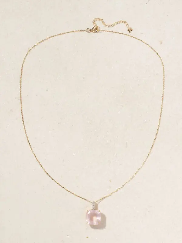 Mateo 14-karat Gold, Topaz And Diamond Necklace