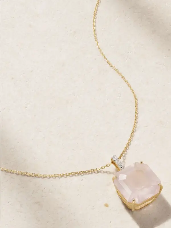 Mateo 14-karat Gold, Topaz And Diamond Necklace