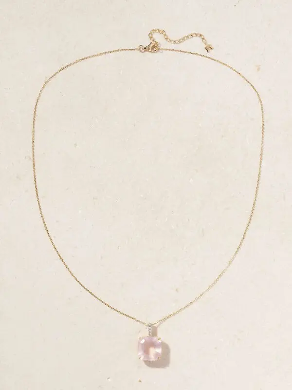 Mateo 14-karat Gold, Topaz And Diamond Necklace