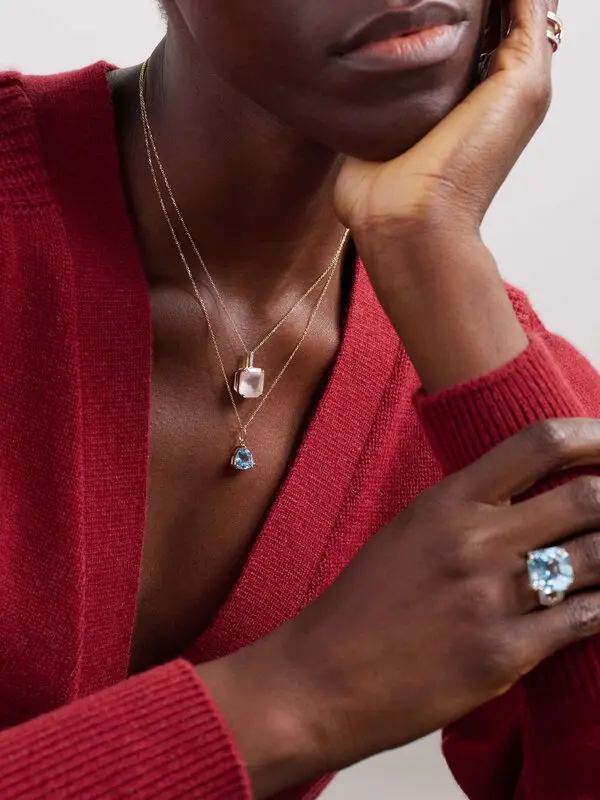 Mateo 14-karat Gold, Topaz And Diamond Necklace
