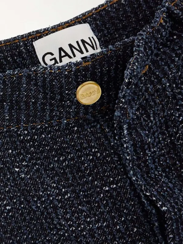 GANNI High-rise Wide-leg Bouclé Jeans