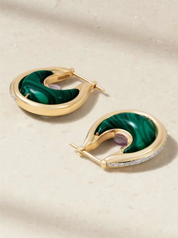 L’ATELIER NAWBAR Diana Big 18-karat Multi-stone Earrings