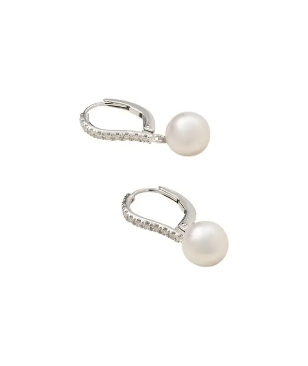 Mikimoto 18-karat Diamond And Pearl Earrings - White