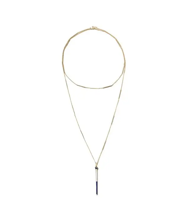 LUCY DELIUS The Lucky One Sapphire And Diamond 14k Gold Necklace - Blue