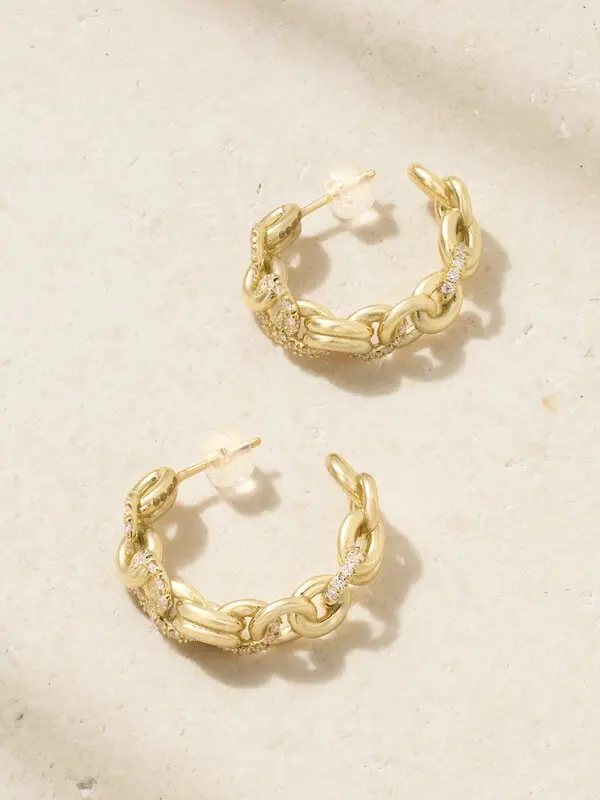SPINELLI KILCOLLIN Fused Serpens 18-karat Diamond Hoop Earrings - Gold