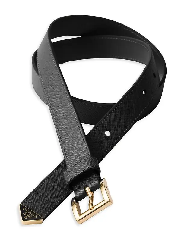 Prada Saffiano Leather Belt with Textured Finish Women Black Belts Prada Saffiano Leather Belt | Saks Fifth Avenue main image 4