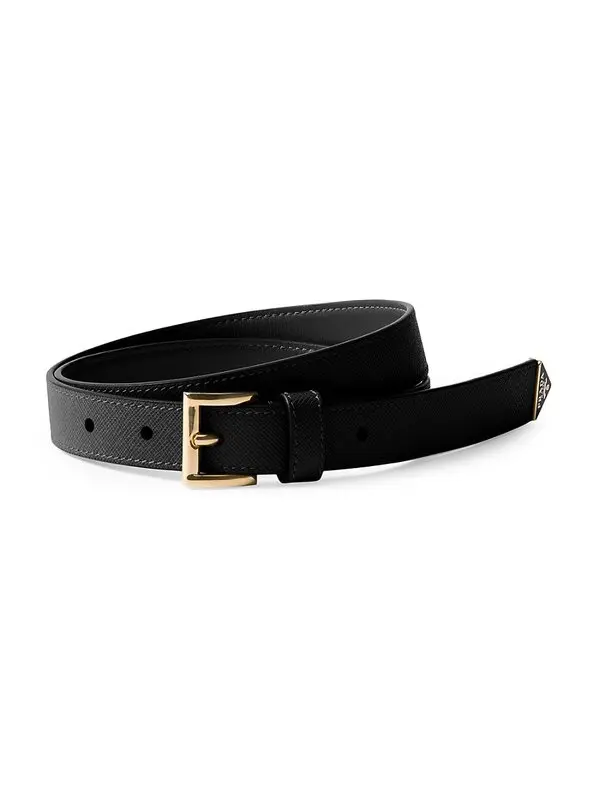 Prada Saffiano Leather Belt with Textured Finish Women Black Belts Prada Saffiano Leather Belt | Saks Fifth Avenue main image 2