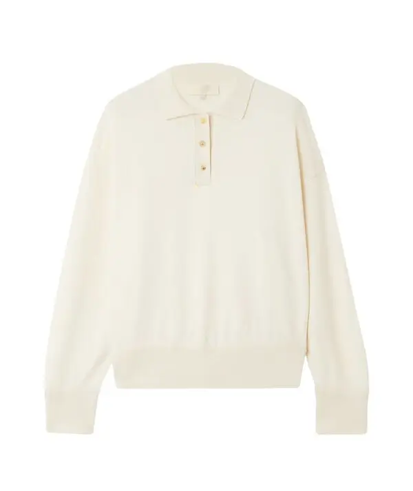 Loro Piana Cocooning Cashmere Polo Sweater - Ivory