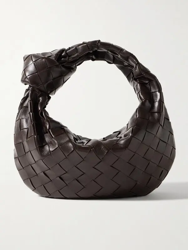 Bottega Veneta Jodie Mini Knotted Intrecciato Leather Tote - Brown