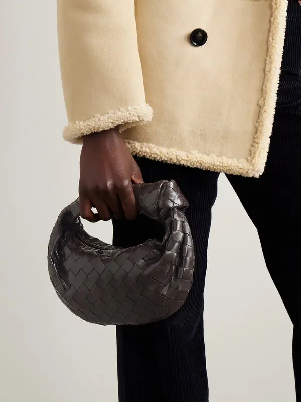 Bottega Veneta Jodie Mini Knotted Intrecciato Leather Tote - Brown