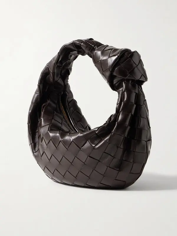 Bottega Veneta Jodie Mini Knotted Intrecciato Leather Tote - Brown