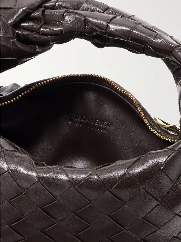 Bottega Veneta Jodie Mini Knotted Intrecciato Leather Tote - Brown