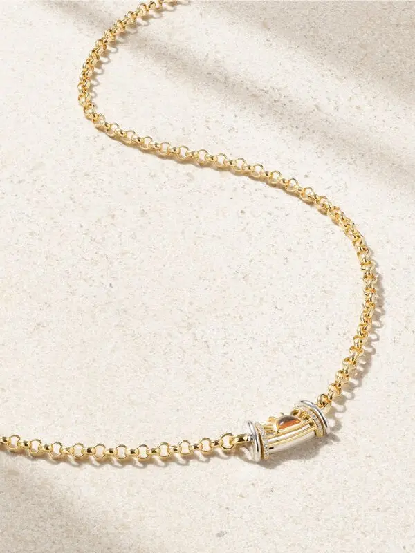 L’ATELIER NAWBAR Warrior Dawn Garnet And Diamond Necklace - Gold