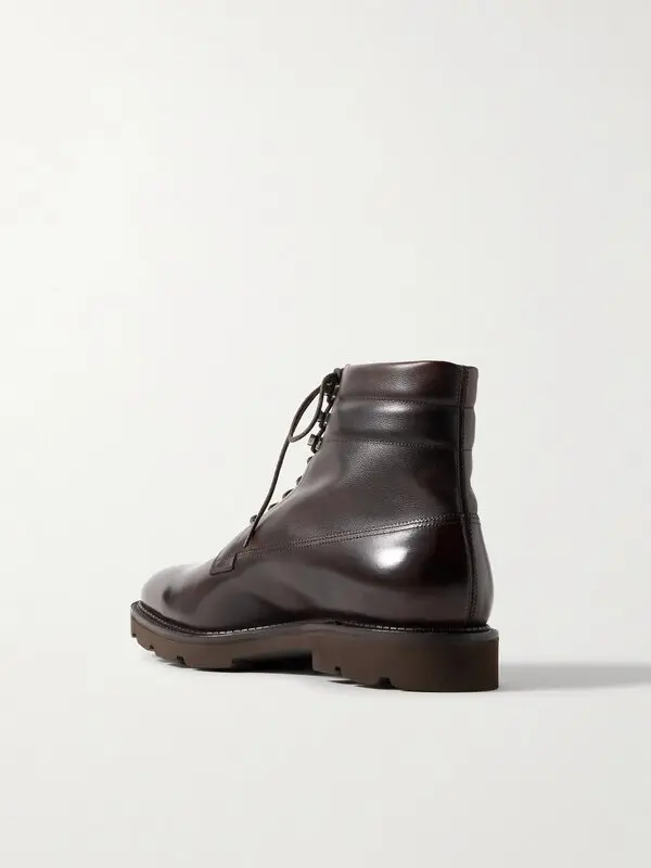 John Lobb Alder Burnished-leather Boots - Brown