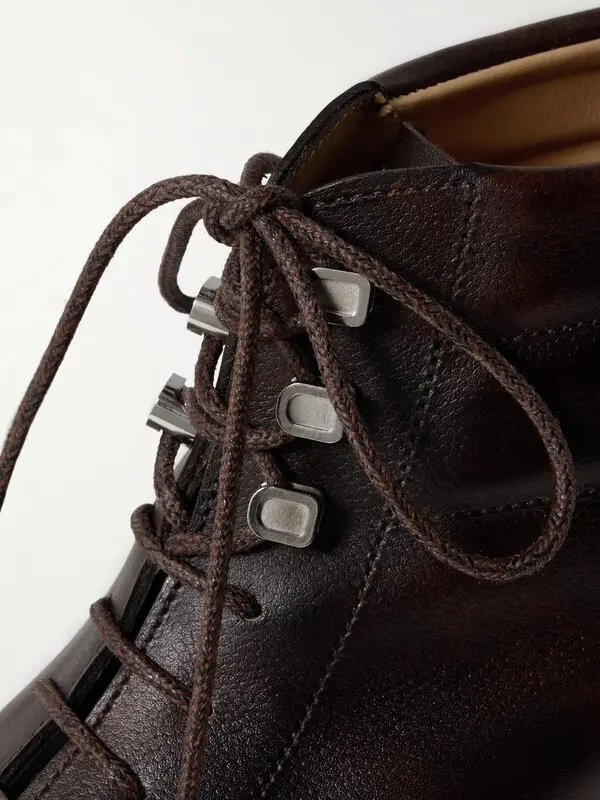 John Lobb Alder Burnished-leather Boots - Brown