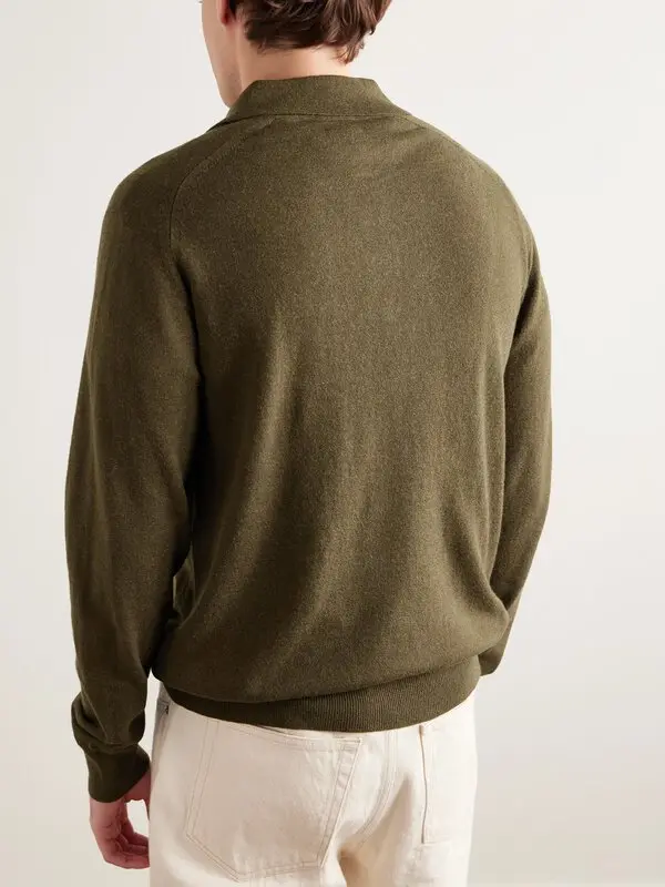 DRAKE'S Wool And Alpaca-blend Polo Shirt
