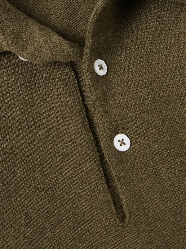 DRAKE'S Wool And Alpaca-blend Polo Shirt