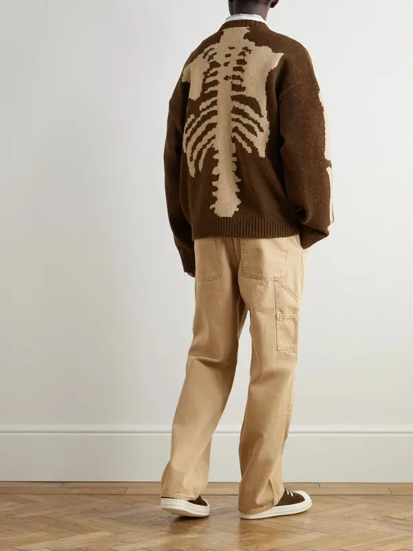 Kapital Oversized Intarsia Wool Sweater - Brown