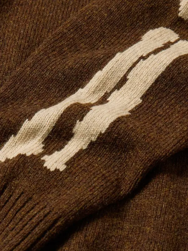 Kapital Oversized Intarsia Wool Sweater - Brown