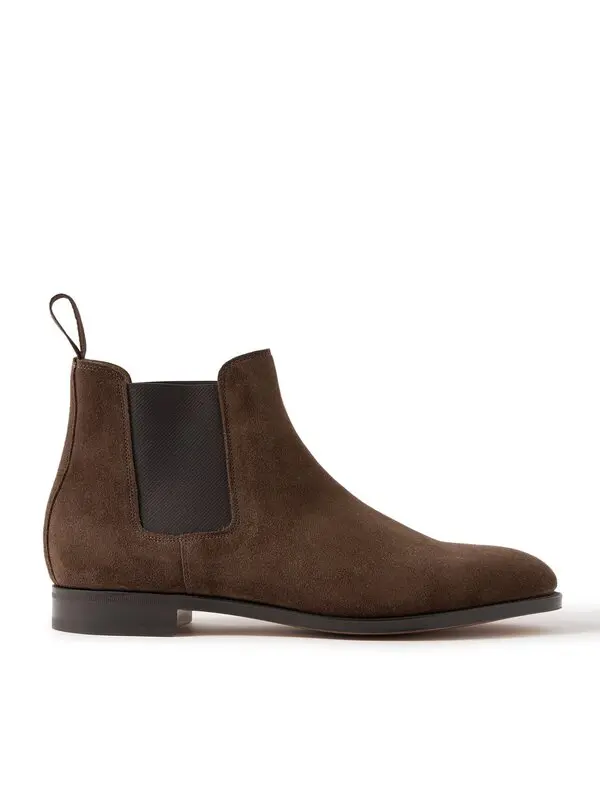 John Lobb Lawry Suede Chelsea Boots - Brown
