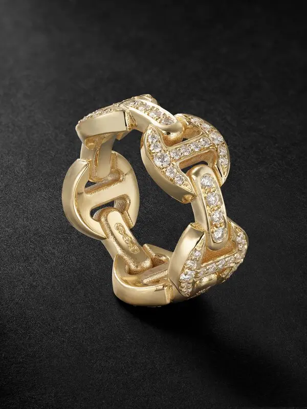 Hoorsenbuhs Dame Classic Tri-link 18-karat Diamond Ring - Gold