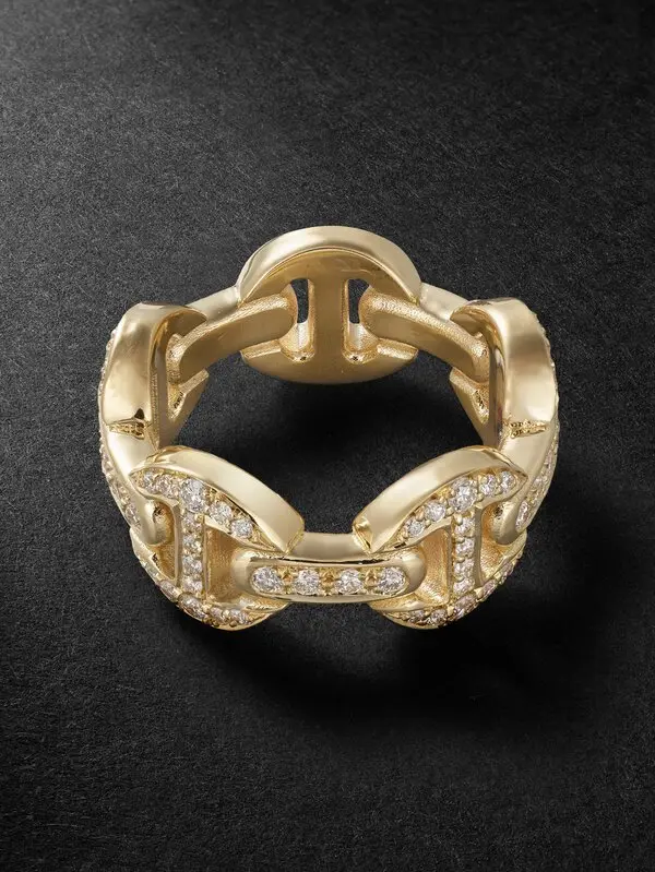 Hoorsenbuhs Dame Classic Tri-link 18-karat Diamond Ring