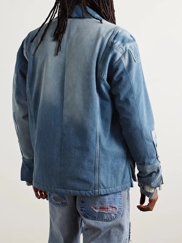 GREG LAUREN Patchwork Denim Overshirt
