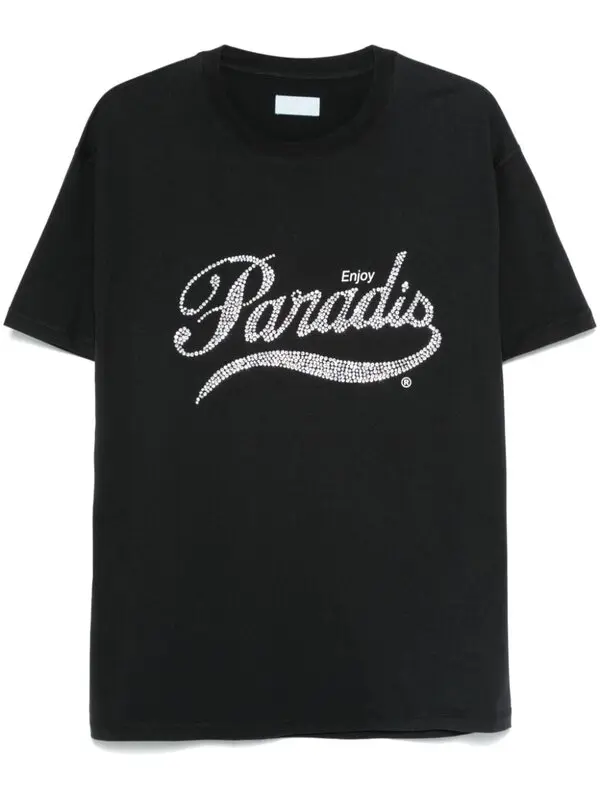 3.PARADIS Crystal-logo T-shirt