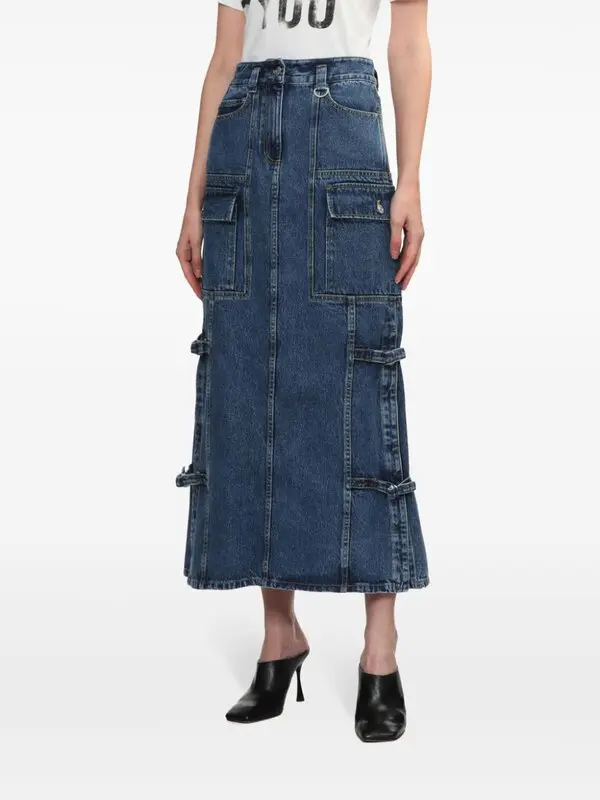 3.1 Phillip Lim Denim Cargo Midi Skirt