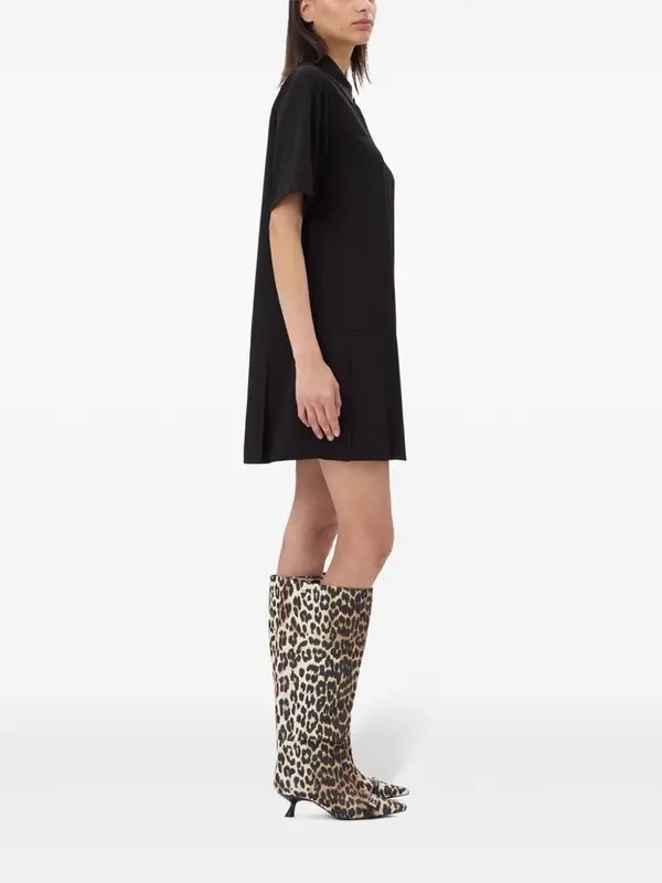Ganni Twill Mini Dress - Black - 36% Off | Editorialist
