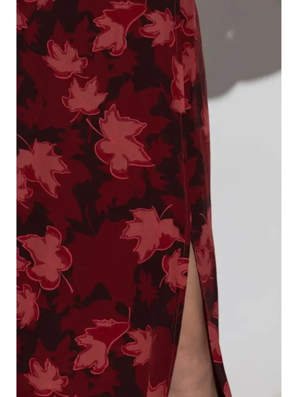 Maison Kitsuné Leaf-print Midi Skirt