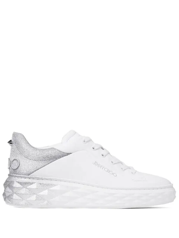 JIMMY CHOO Diamond Maxi Leather Low-top Sneakers