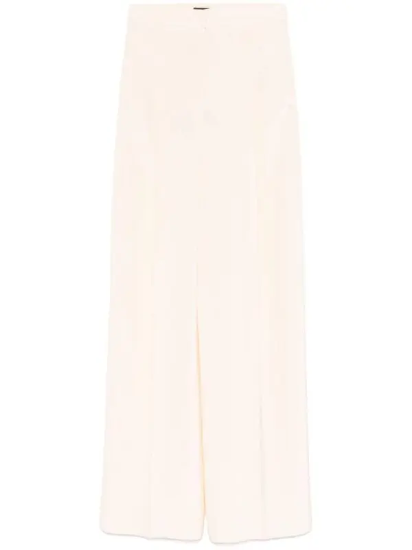Max Mara Silk Crepe De Chine Wide Leg Trousers