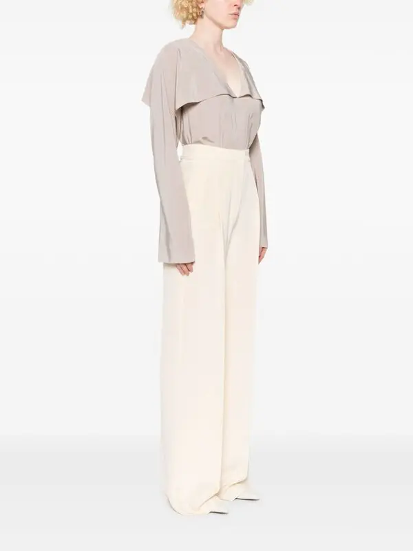 Max Mara Silk Crepe De Chine Wide Leg Trousers