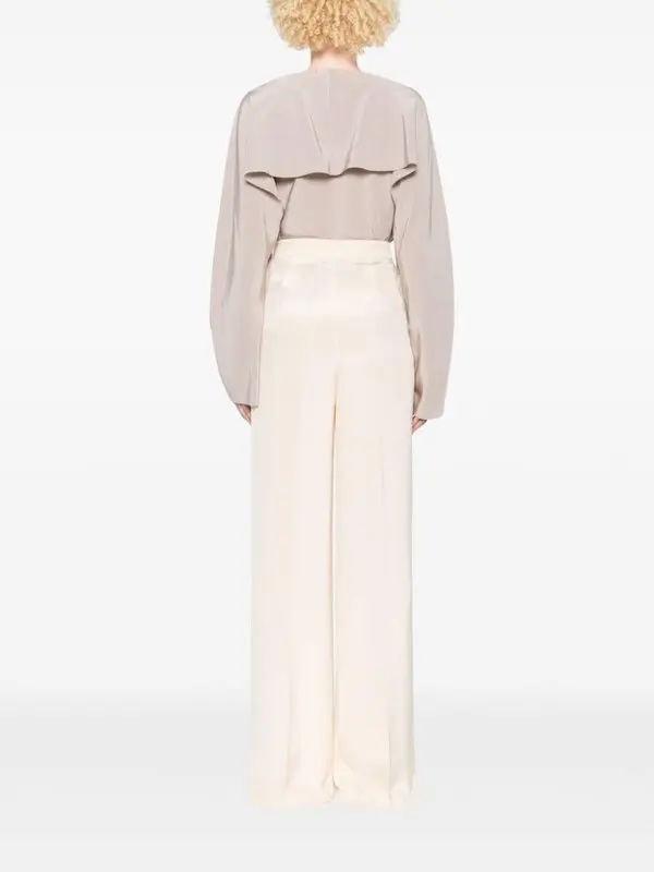 Max Mara Silk Crepe De Chine Wide Leg Trousers