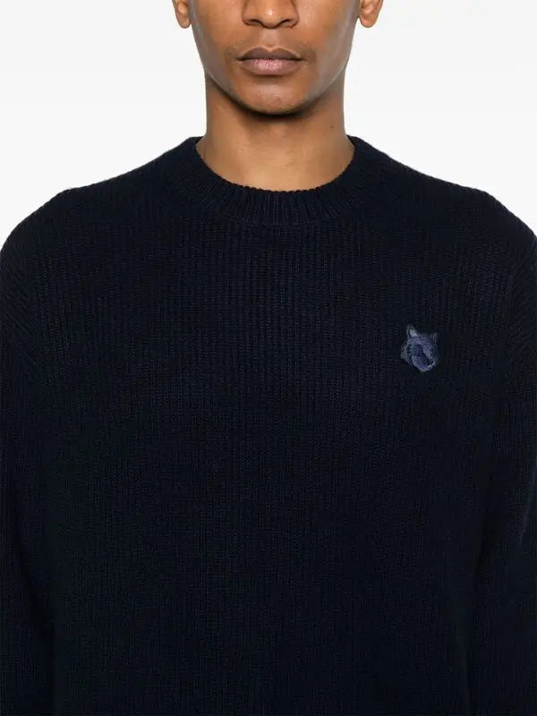 Maison Kitsuné Bold Fox Head-patch Ribbed Sweater
