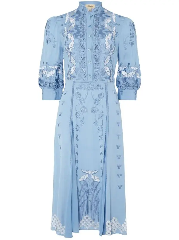 Temperley London Daphne Midi Dress In Blue - 63% Off | Editorialist