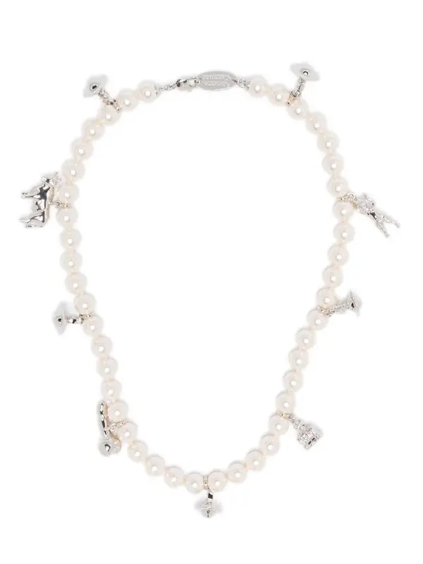 VIVIENNE WESTWOOD Anglo Pearl Necklace - Silver