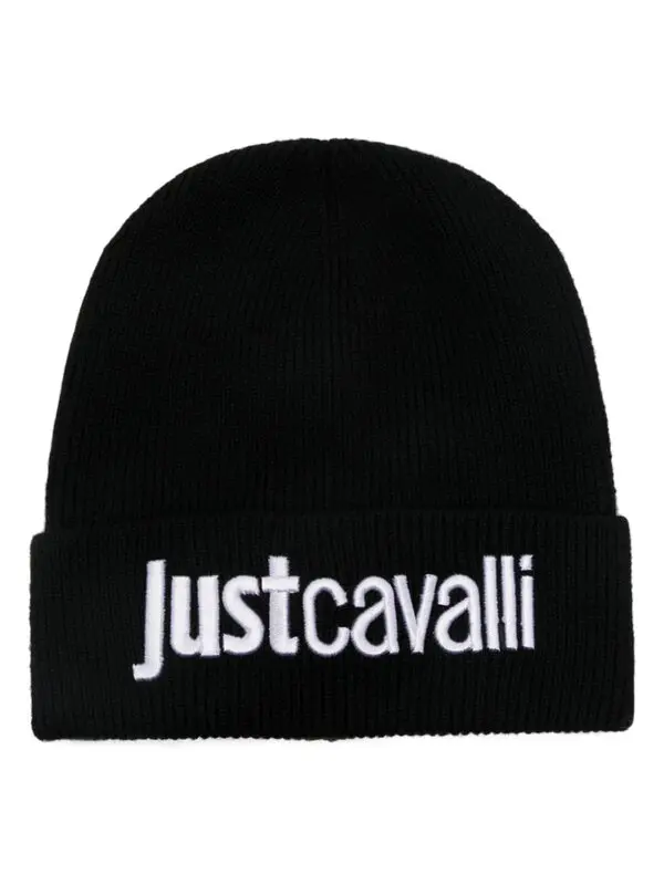 Just Cavalli Embroidered-logo Beanie - Black
