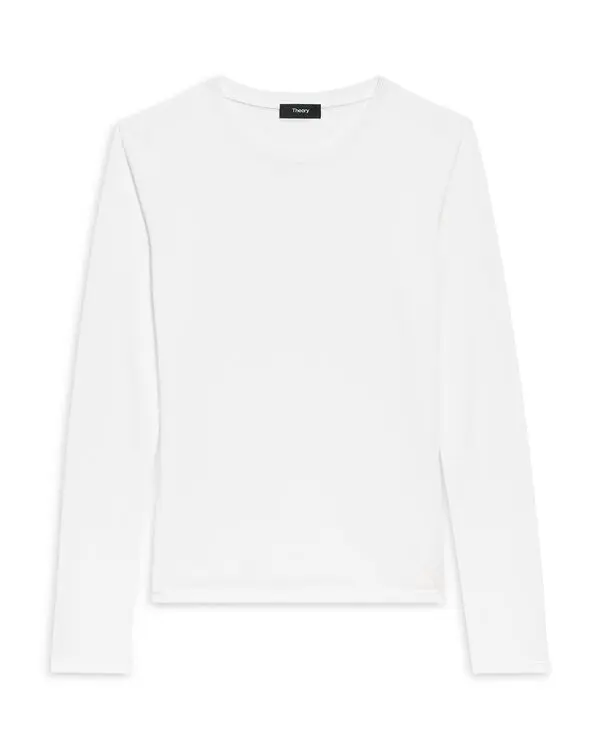 Theory Long Sleeve Apex Tiny Tee - White