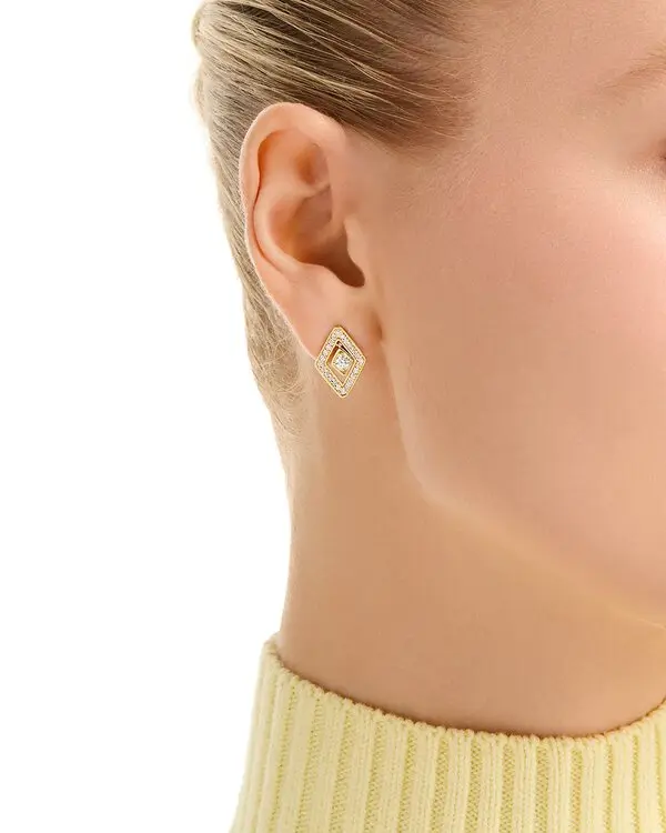 Roberto Coin 18k Yellow Diamante Diamond Stud Earrings