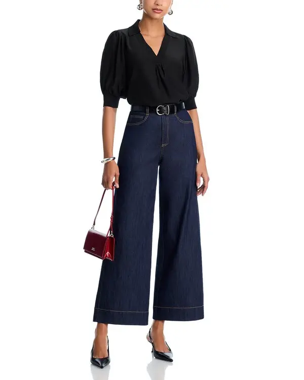 Cinq À Sept Weldon Collared Silk Blouse - Black