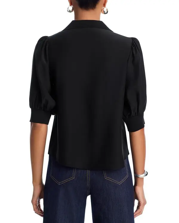 Cinq À Sept Weldon Collared Silk Blouse - Black