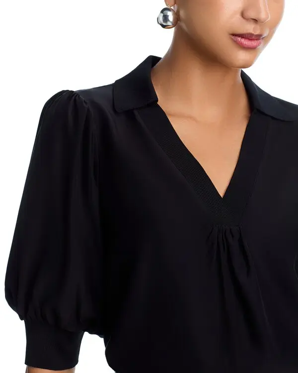 Cinq À Sept Weldon Collared Silk Blouse - Black