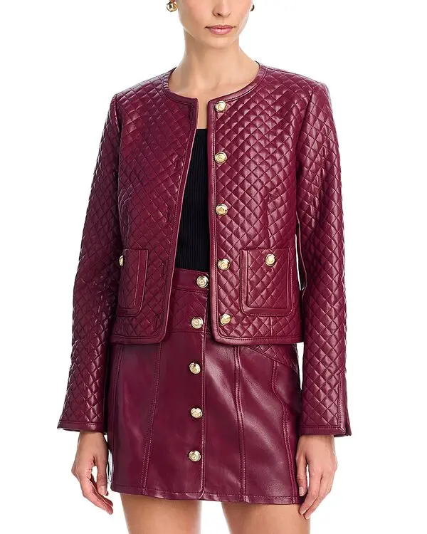 Cinq À Sept Quilted Faux Leather Jacket